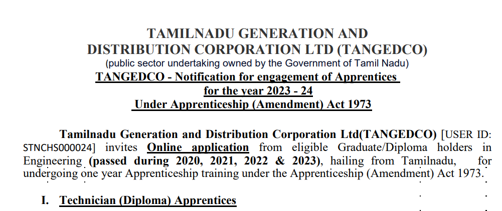 TNEB Recruitment 2024 Apply 500 Vacancies