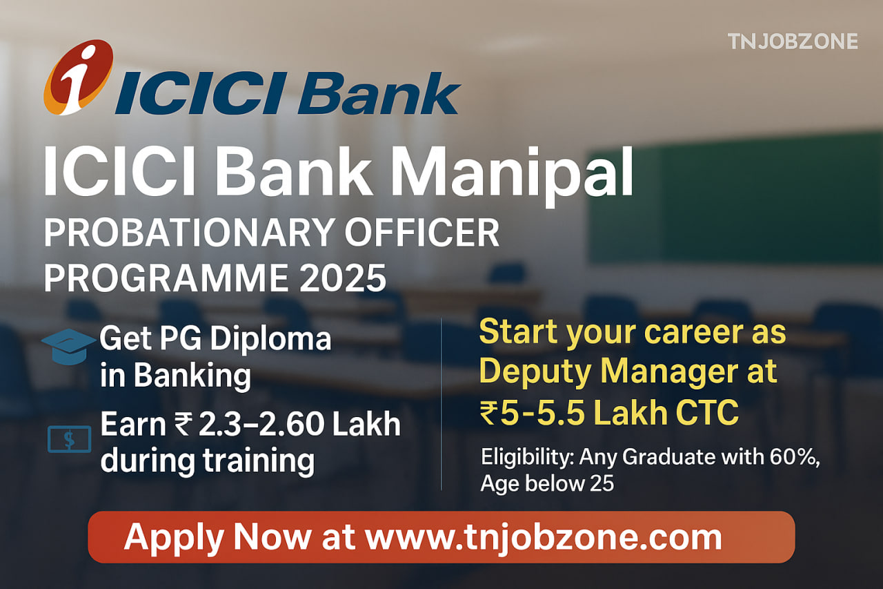 ICICI Bank Manipal Probationary Officer Programme 2025 - Apply Online