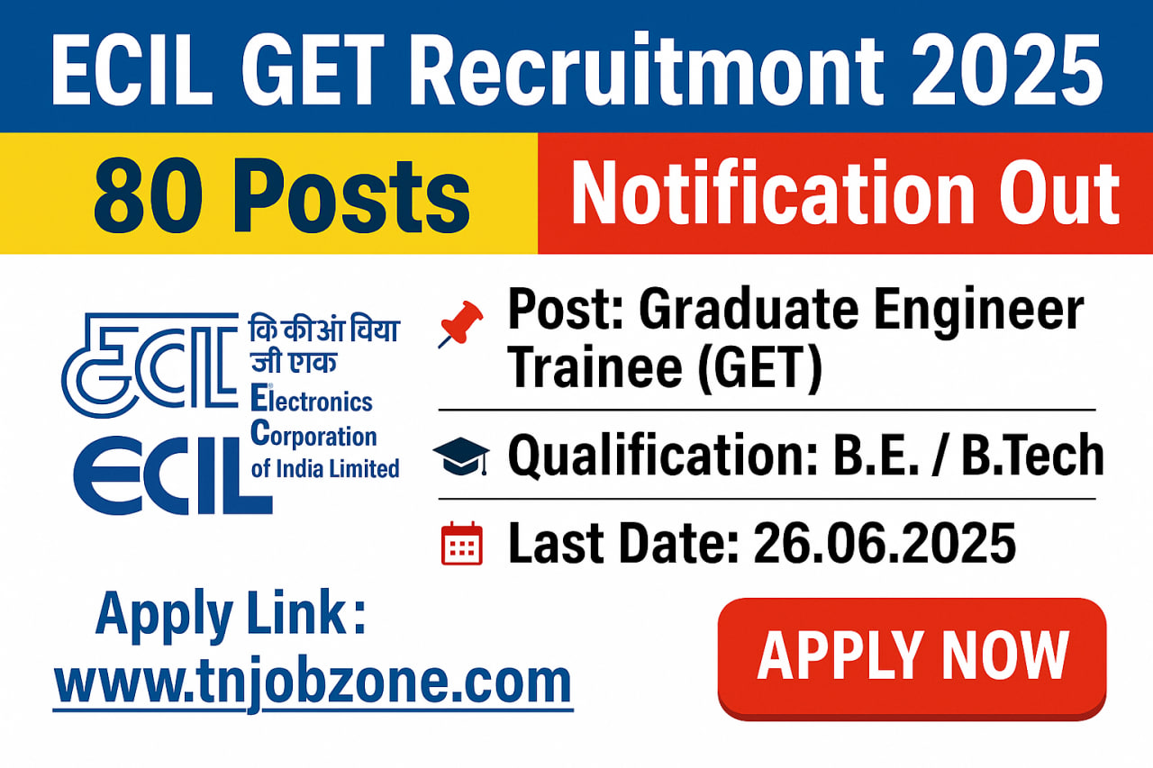Exciting ECIL GET Recruitment 2025 – 80 Engineer Vacancies | Salary up ...