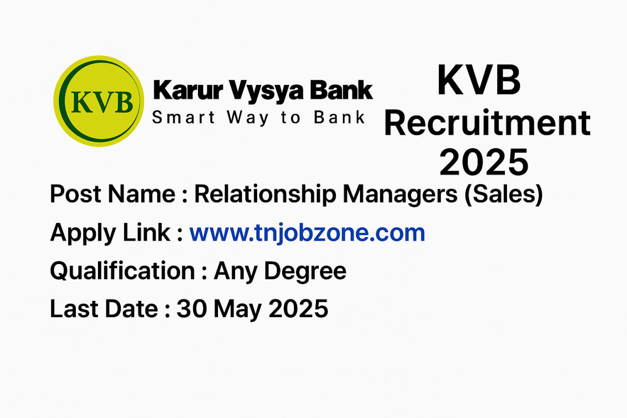 KVB Recruitment 2025 - Apply Online for Relationship Manager (Sales)