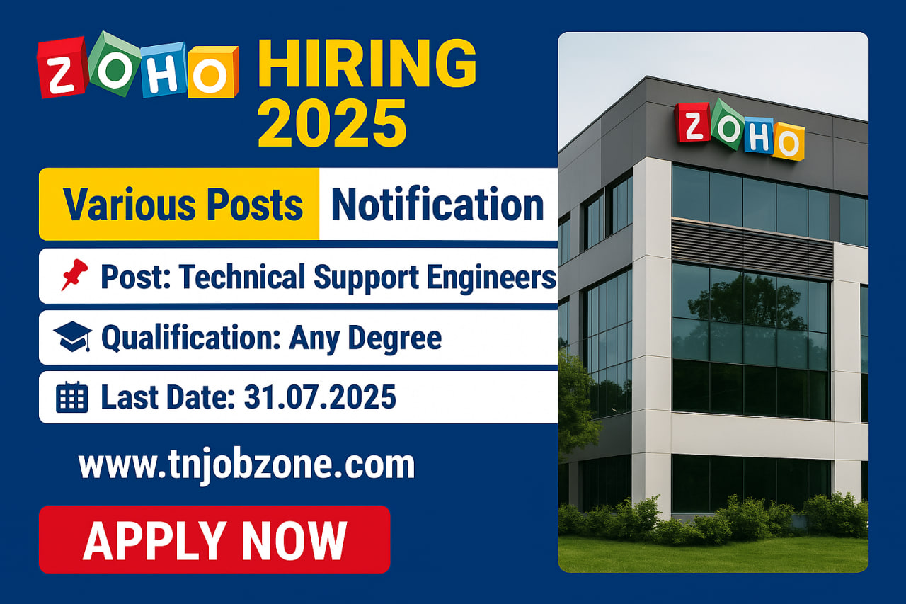 Zoho Technical Support Engineer Jobs in Coimbatore 2025