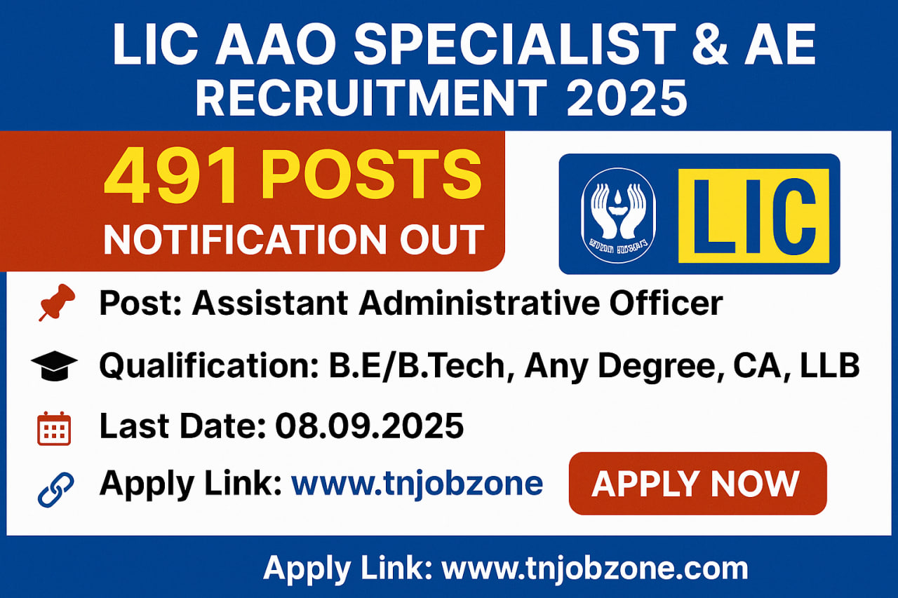 LIC AAO Specialist & AE Recruitment 2025 – 491 Posts Out Now