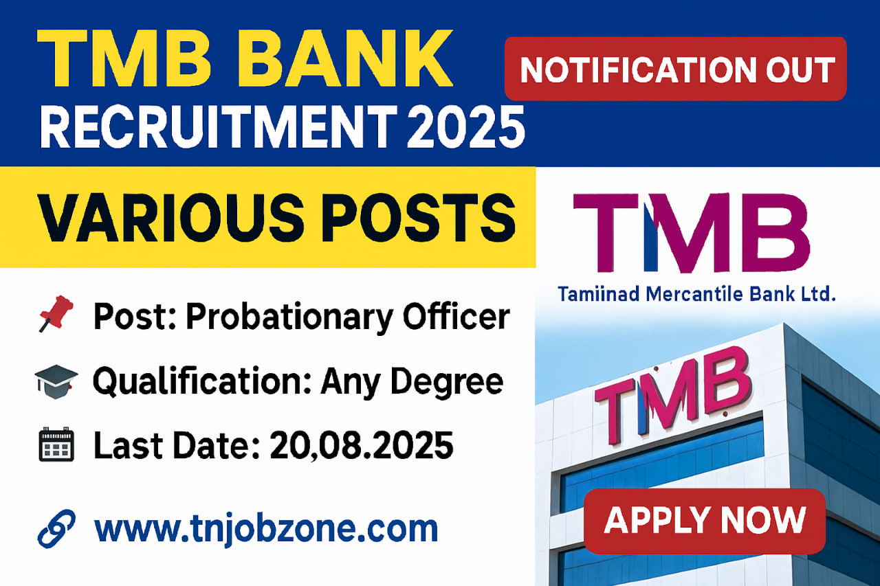 TMB Bank Recruitment 2025 – PO Jobs; Apply Online Now