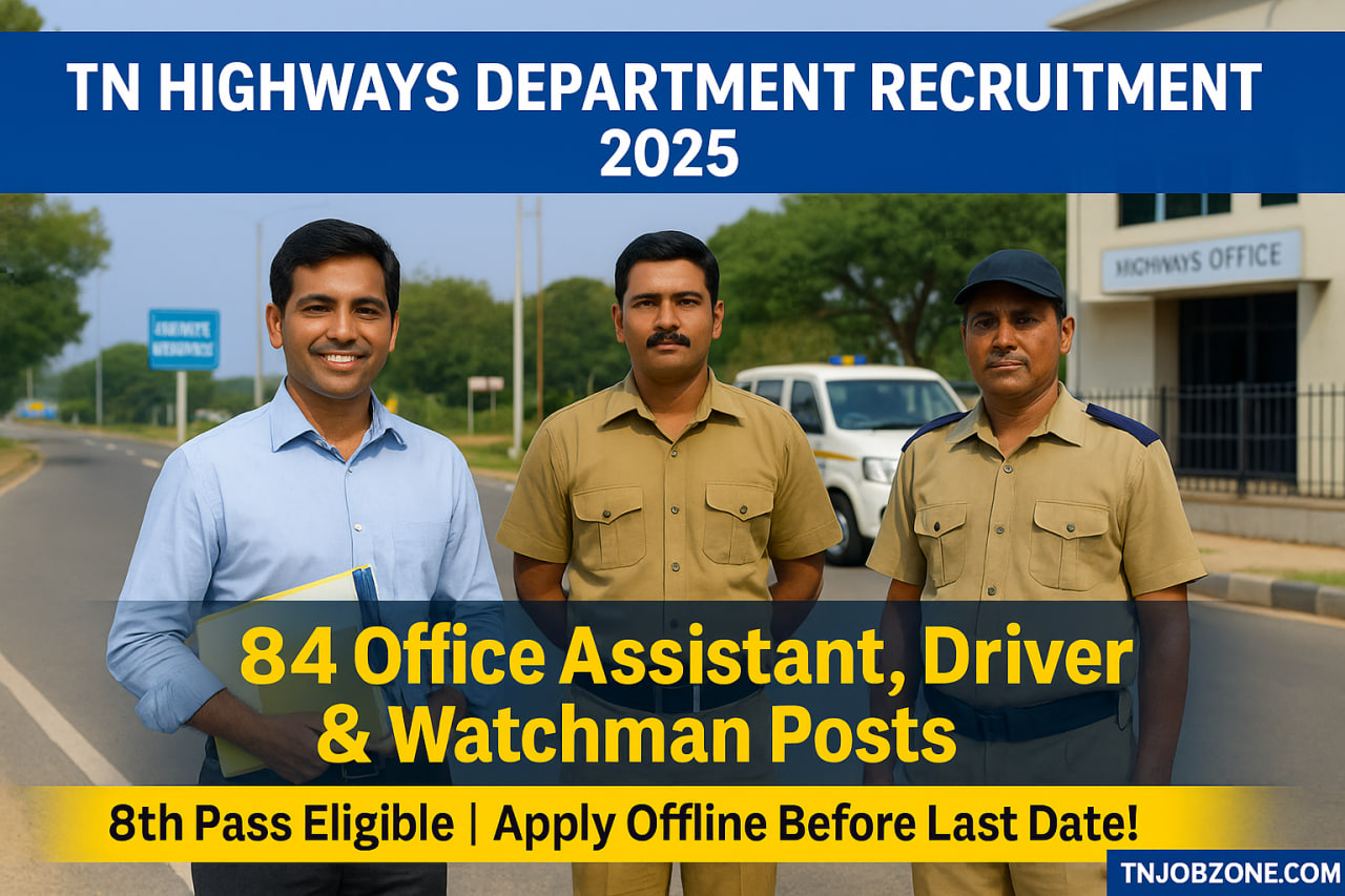 TN Highways Department Recruitment 2025 – Exciting 84 Office Assistant ...