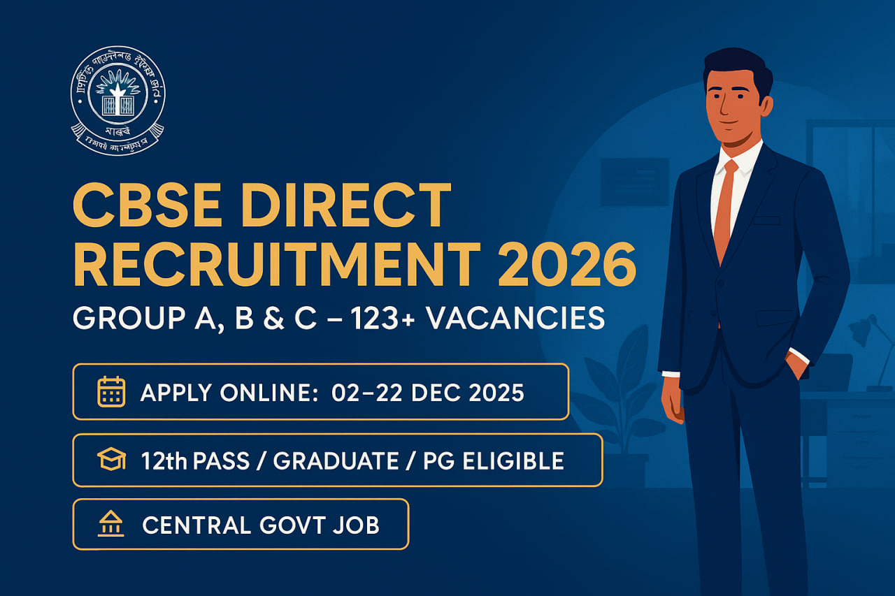 CBSE Recruitment 2026 – 123+ Group A, B, C Vacancies | Apply Now @ cbse ...