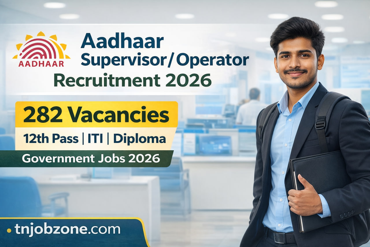 Aadhaar Supervisor Operator Recruitment 2026 – 282 Vacancies ...