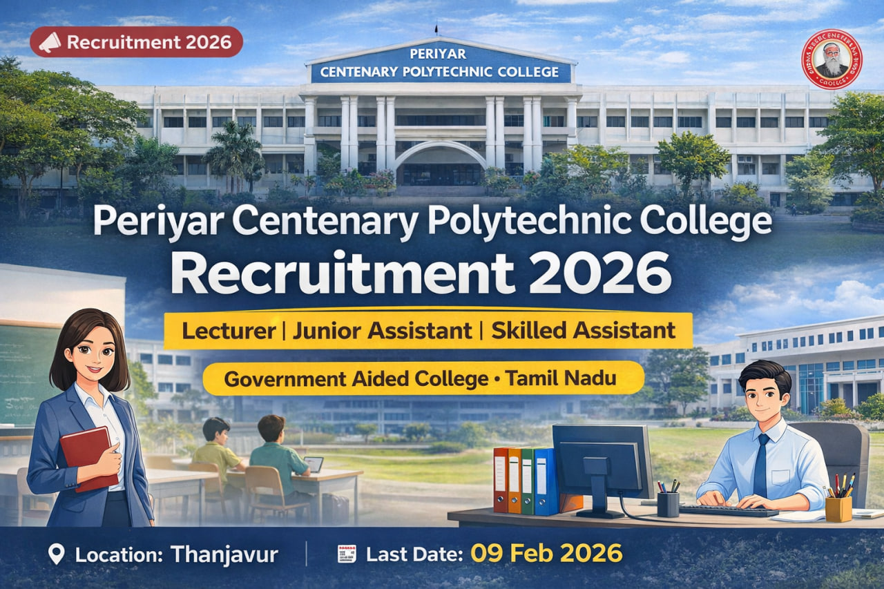 Periyar Centenary Polytechnic College Recruitment 2026 | Lecturer ...