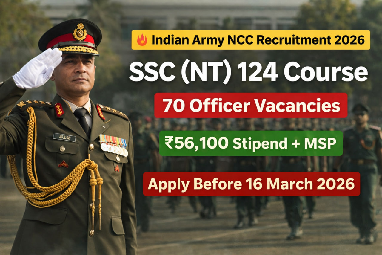 Indian Army NCC Special Entry 2026 – Powerful Massive 70 SSC Officer ...