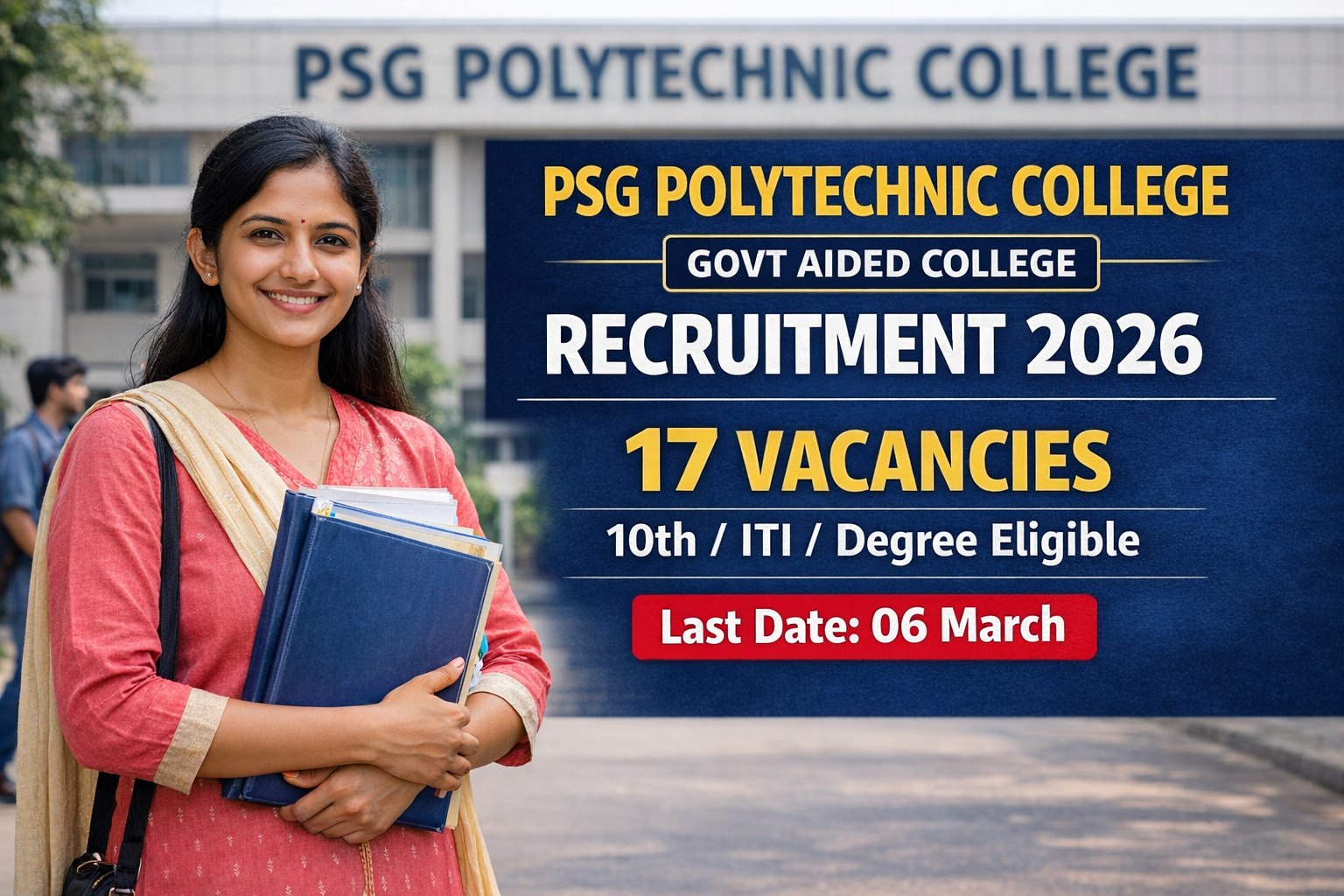 PSG Polytechnic College Recruitment 2026 Apply Online – 17 Posts