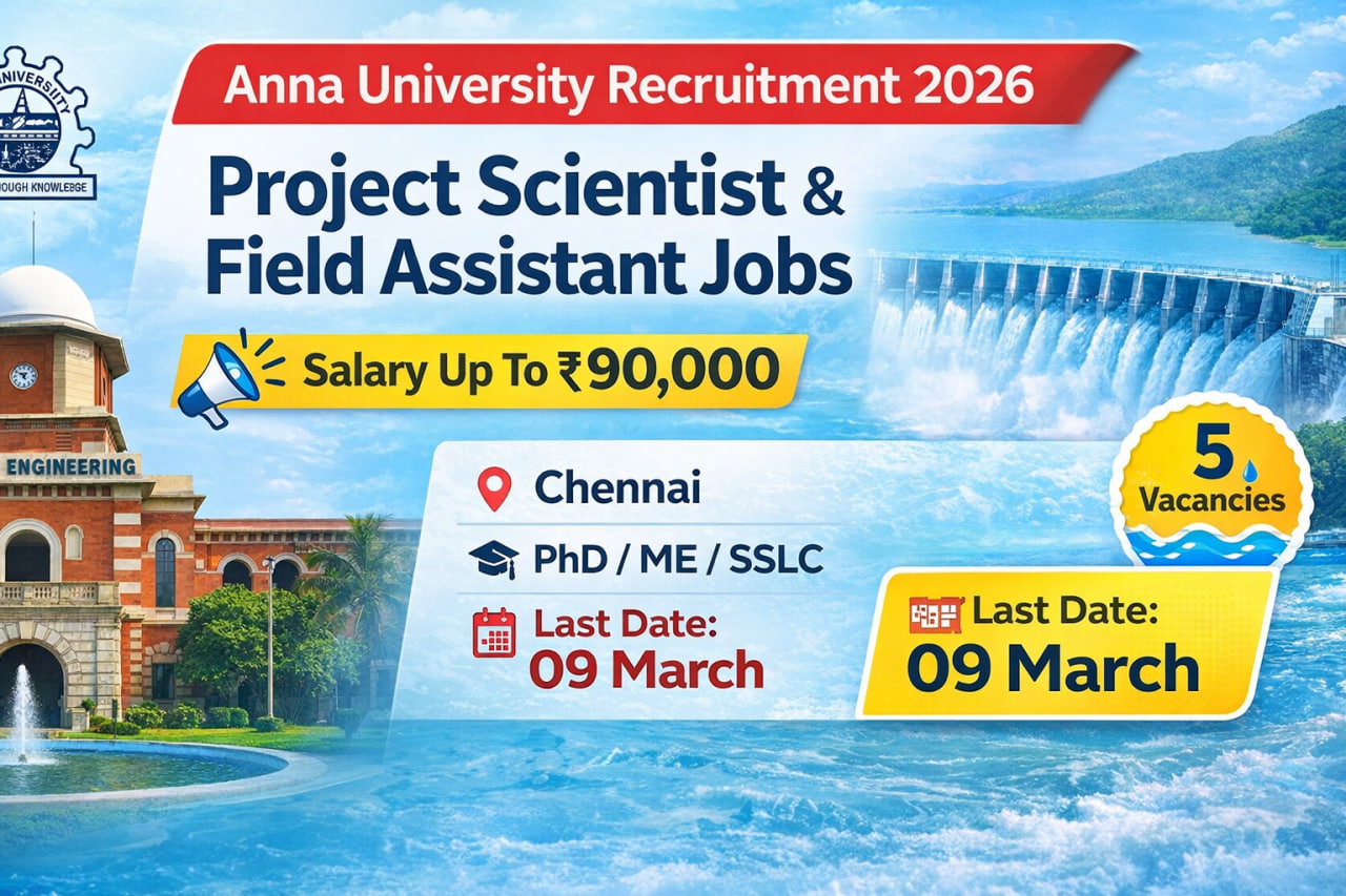 Anna University Recruitment 2026 –Great Massive Project Scientist ...