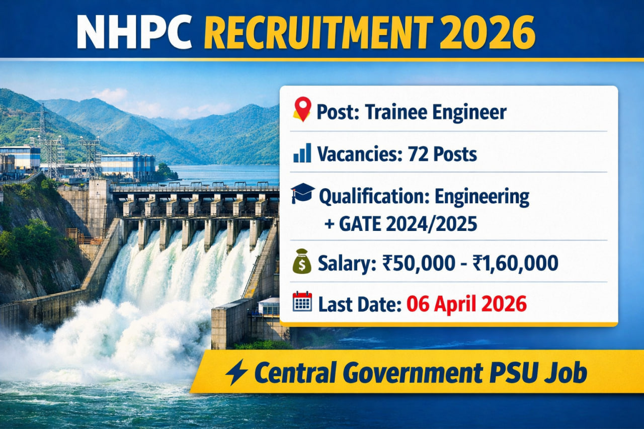 NHPC Recruitment 2026 Apply Online –Great Massive 72 Trainee Engineer ...