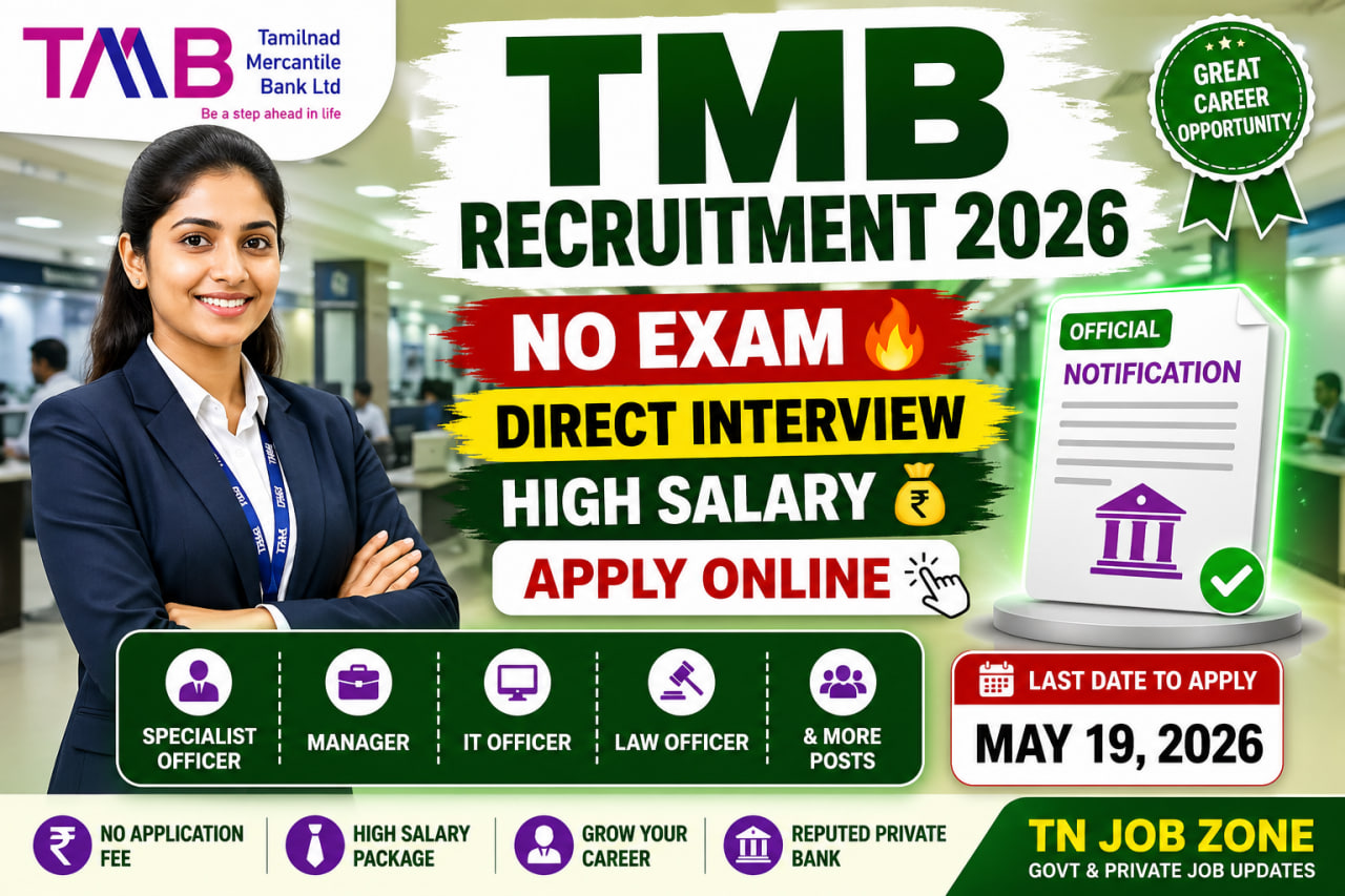 Tamilnad Mercantile Bank Recruitment 2026 Apply Online | TMB SO ...