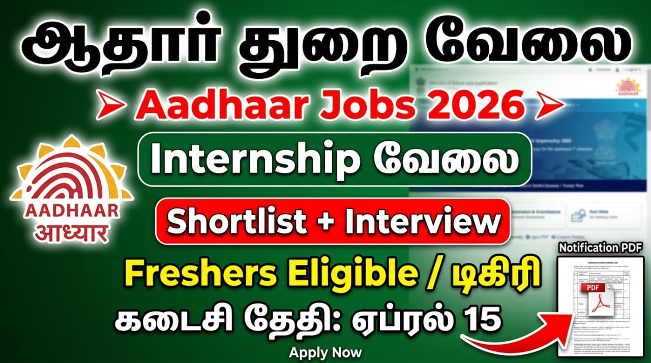 UIDAI Internship Recruitment 2026 Apply Online Now | ₹50,000 Salary ...